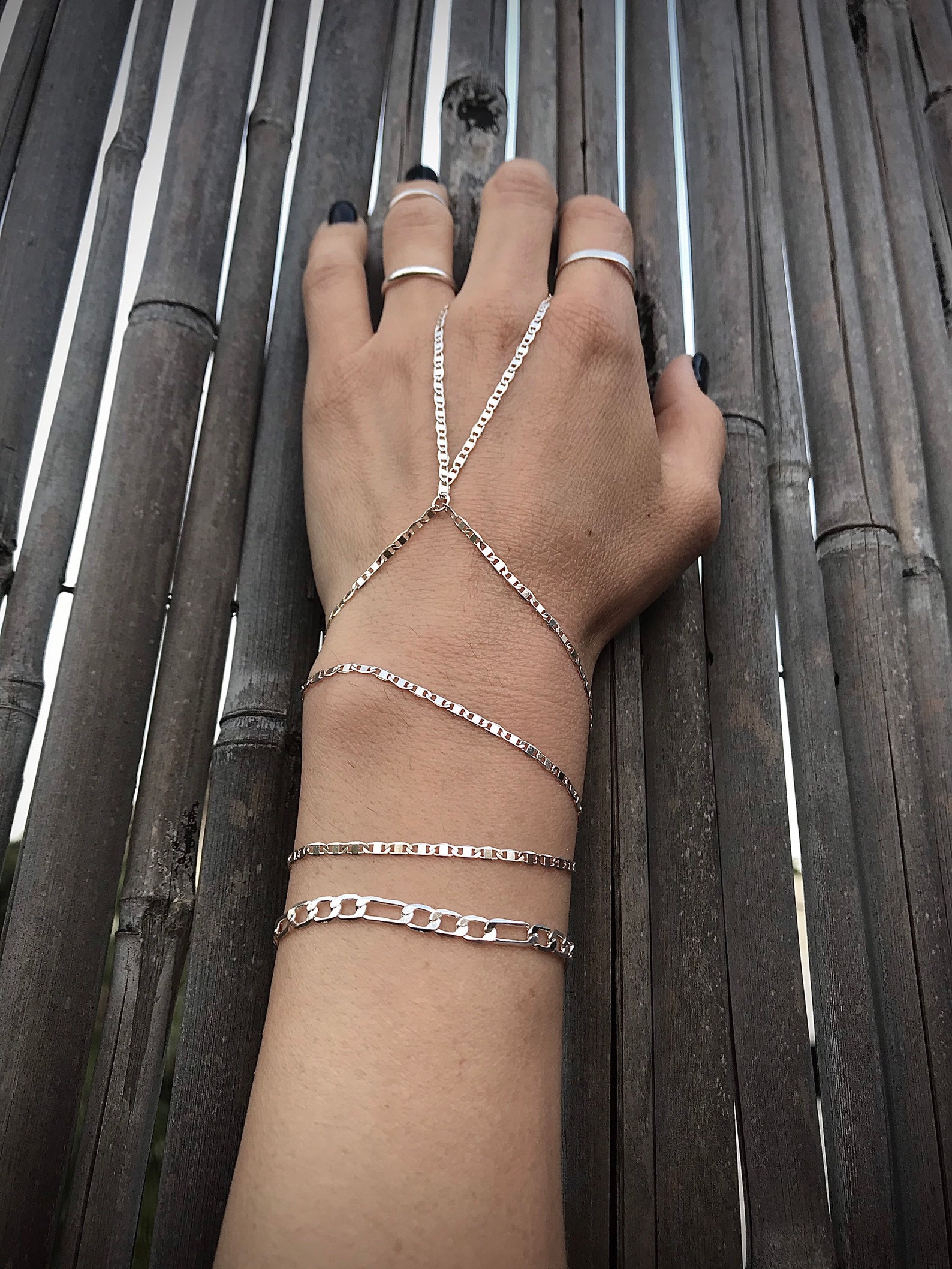 Slave Bracelet, Silver Hand Chain, Hand Ornament, Finger Chain, Silver ...