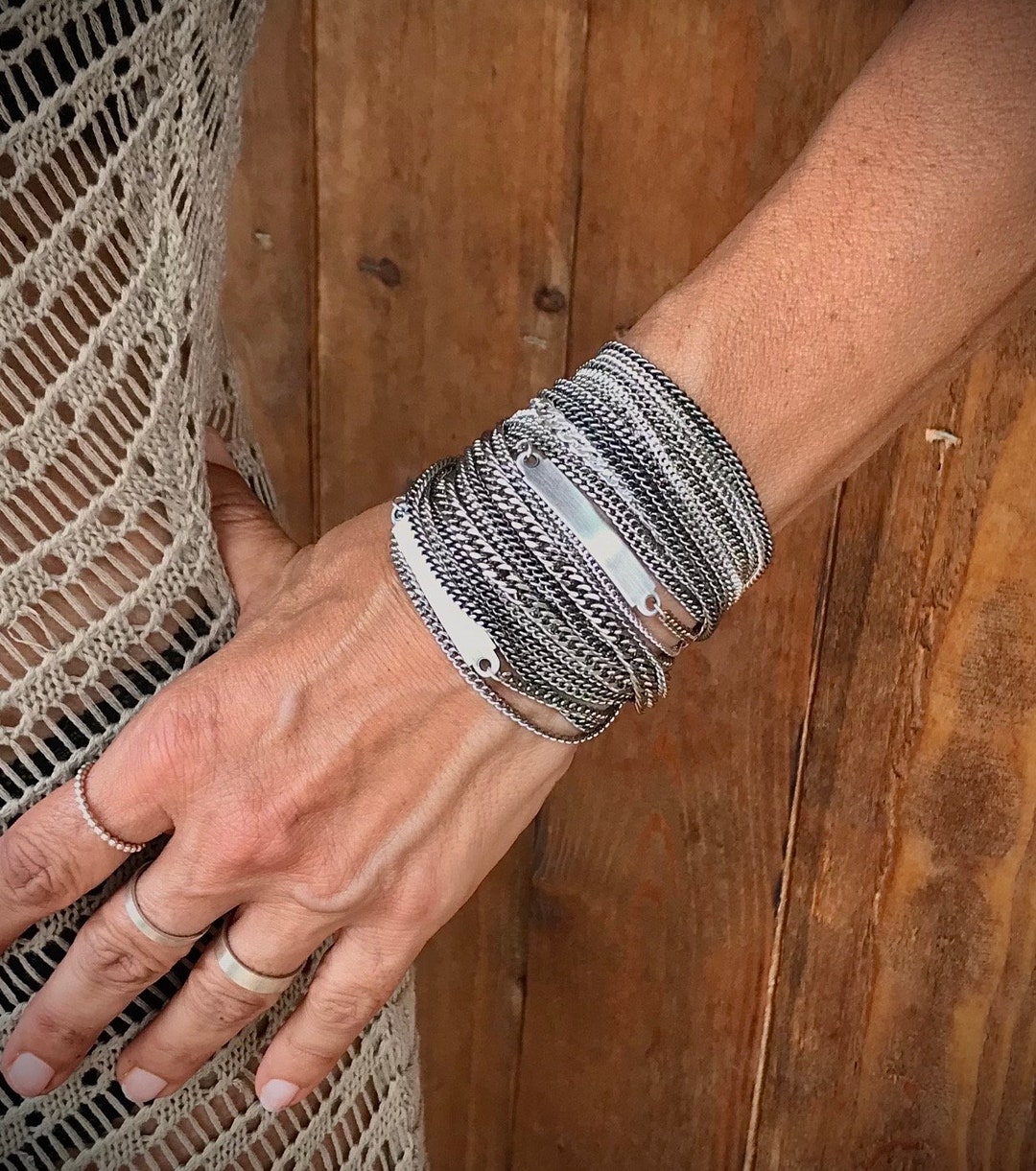 Silver Chain Bracelet, Multi Chain Bracelet ,wrap Bracelet , Silver ...
