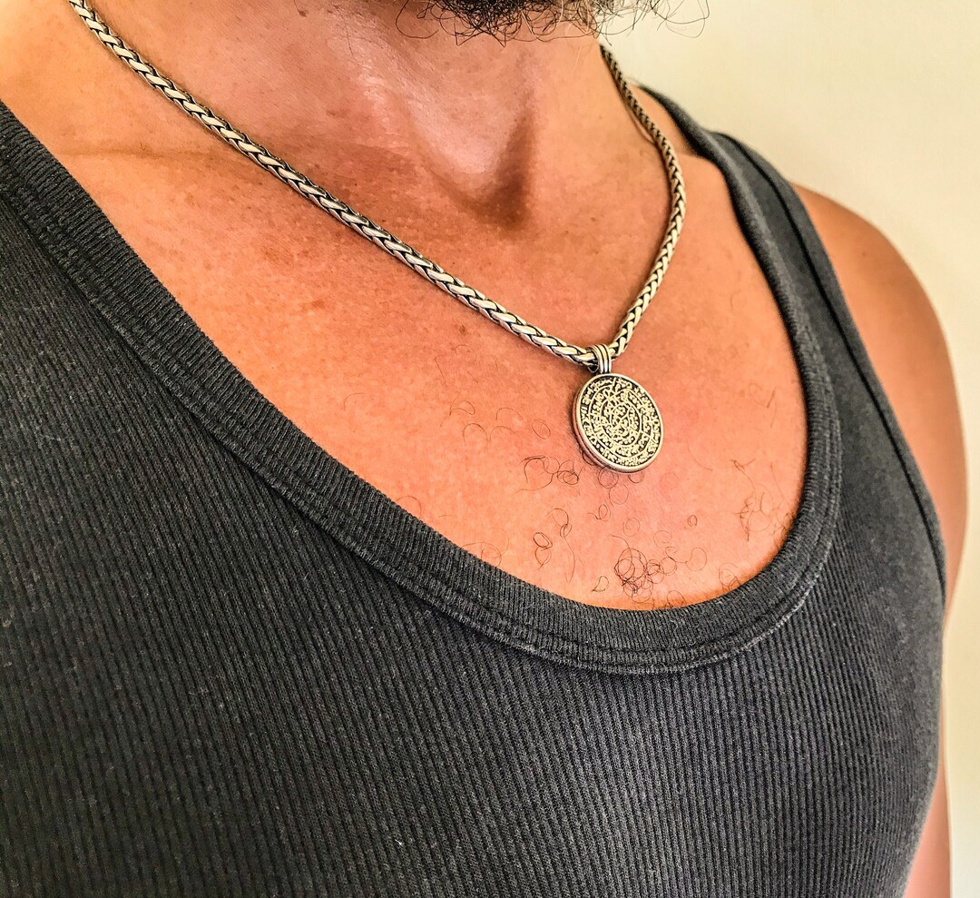 Coin Necklace, Silver Pendant for Men, Ancient Necklace, Jewelry for ...