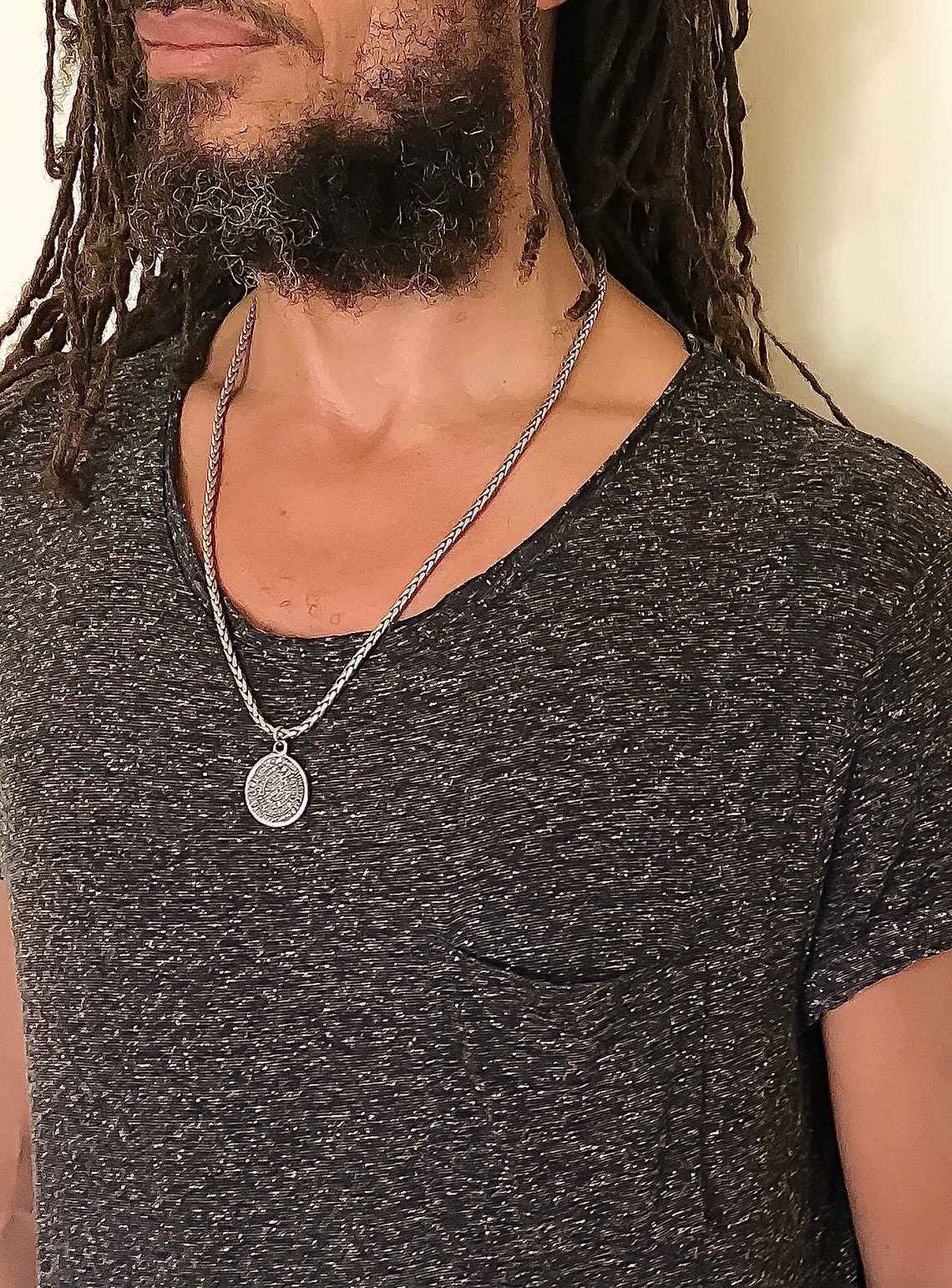 Silver Necklace for Men, Coin Necklace, Ancient Necklace, Boho Jewelry ...