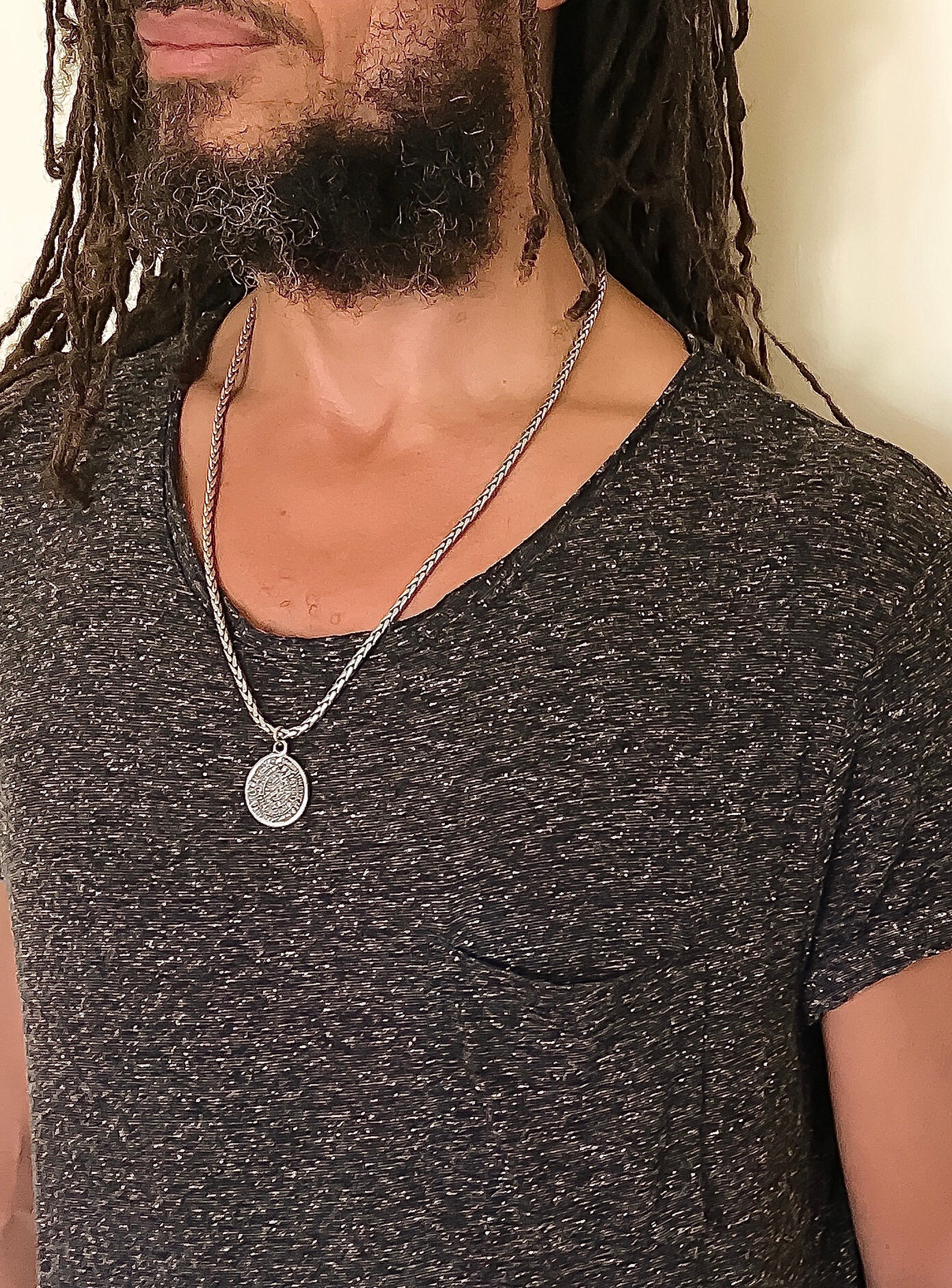 Silver Necklace for Men Coin Necklace Ancient Necklace Boho | Etsy