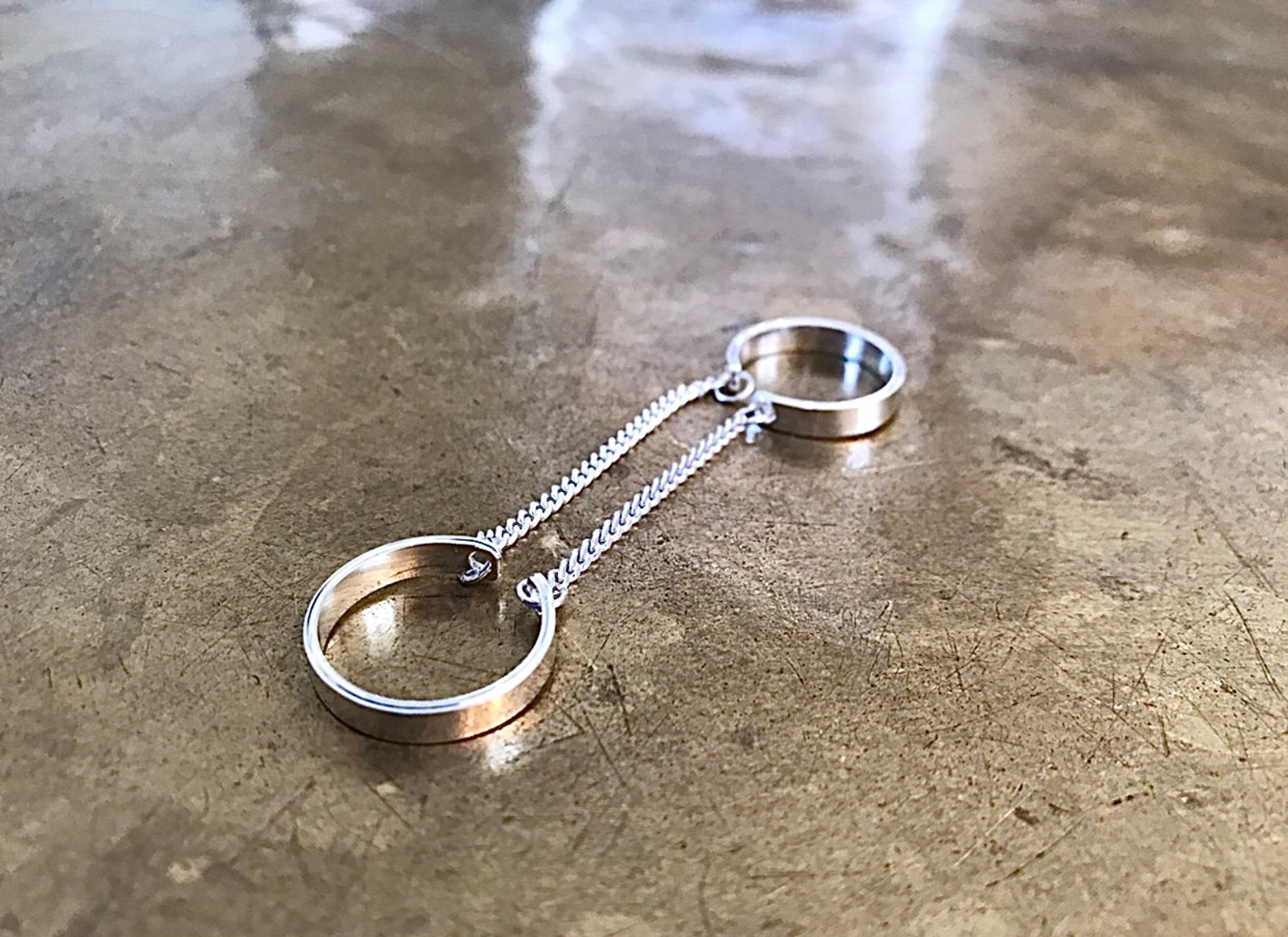 Ring With Chain Adjustable Silver Ring Slave Ring Ring for - Etsy