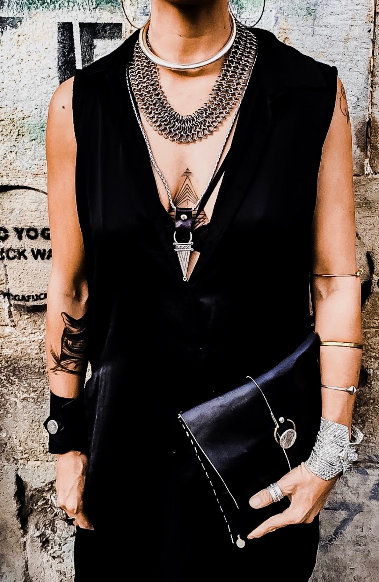 Black Silver Necklace, Bohemian Necklace, Statement Silver Necklace ...