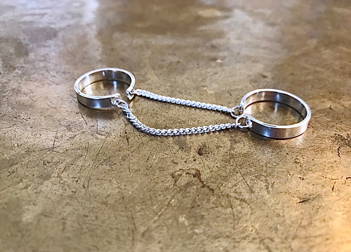 Ring with Chain Adjustable Silver Ring Slave Ring Ring for | Etsy