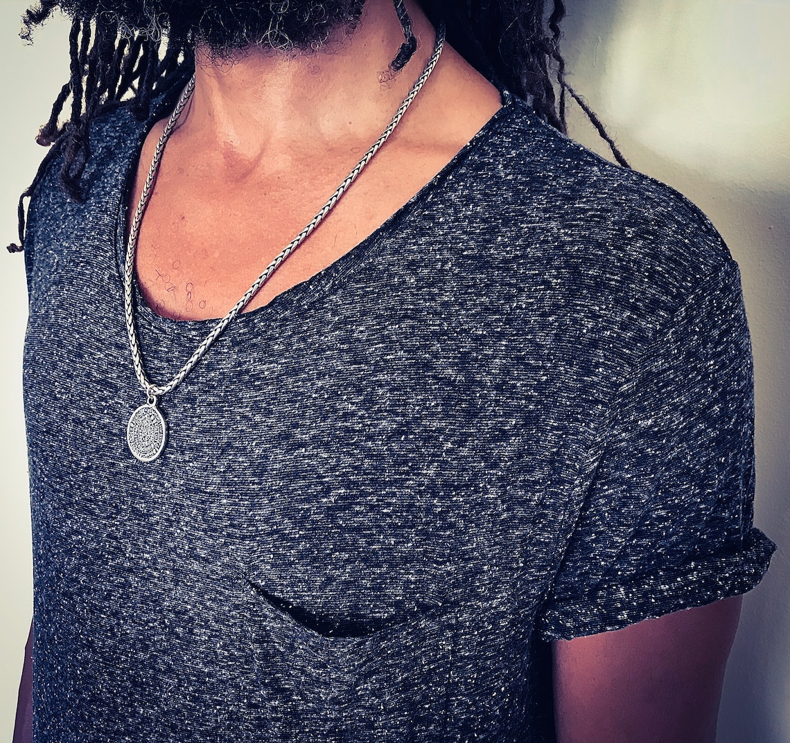Silver Necklace for Men, Coin Necklace, Ancient Necklace, Boho Jewelry ...