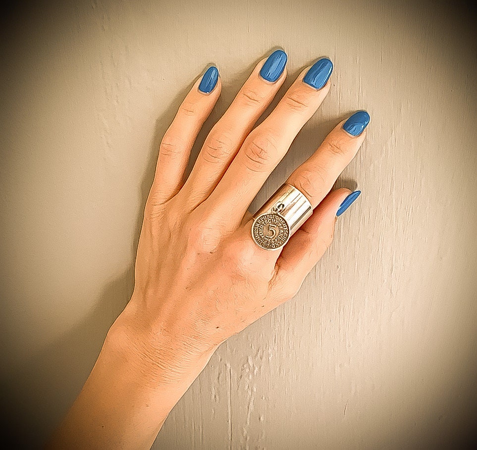 Coin Ring Dangle Charm Ring Adjustable Ring Cuff Ring Open | Etsy