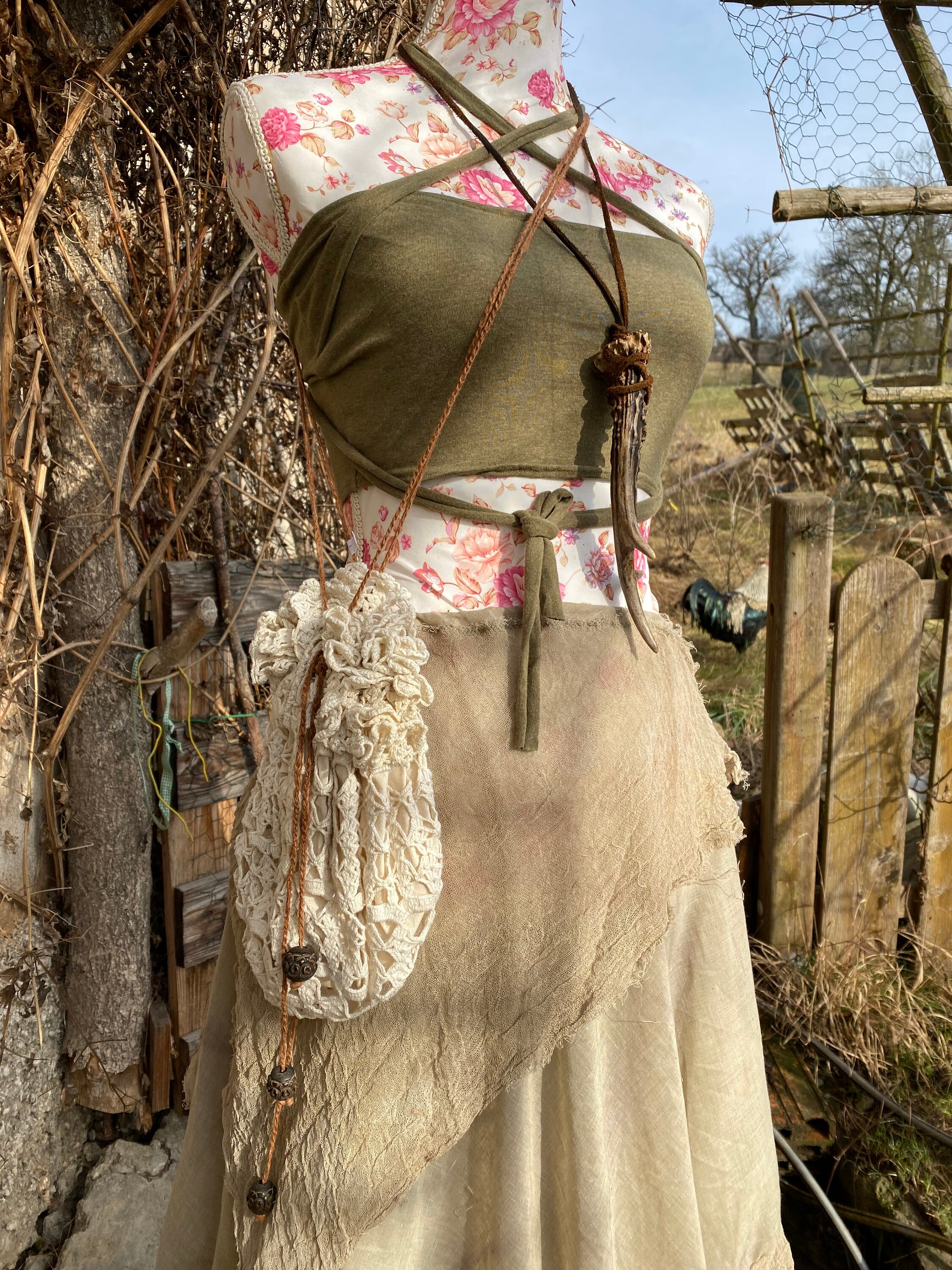 Oh Deer Viking Necklace Real Deer Horn on Leather String Fantasy Altar ...