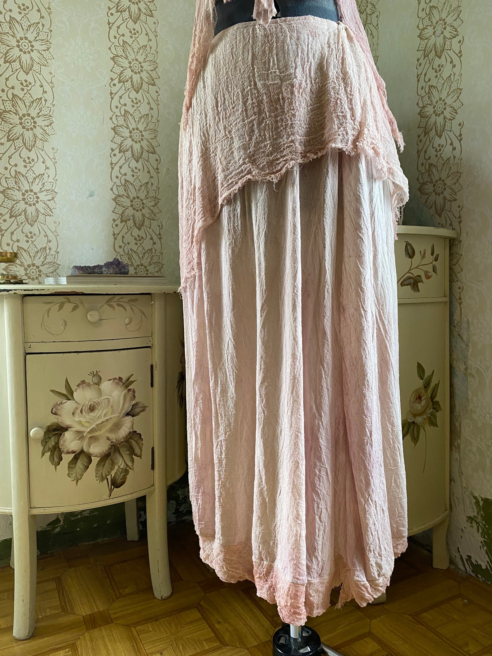 Rose Nymph Outfit Skirt Top Plantdyed Organic Cotton Lace Tattered ...