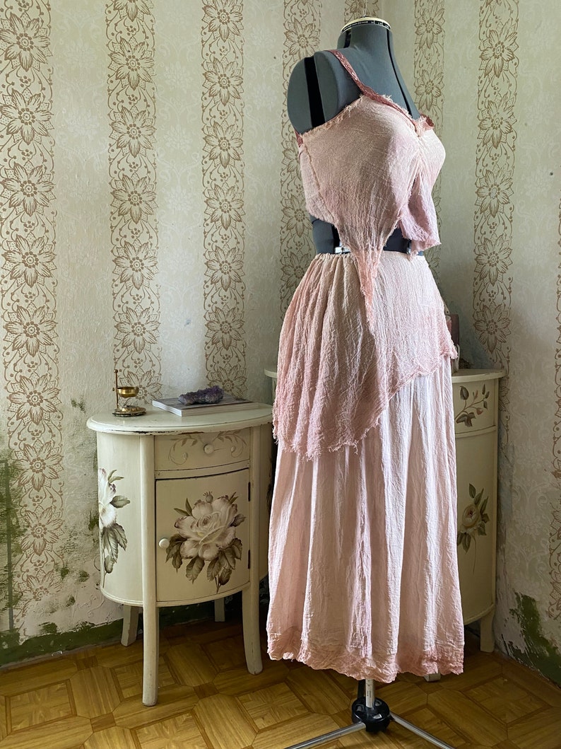 Rose Nymph Outfit Skirt Top Plantdyed Organic Cotton Lace Tattered ...