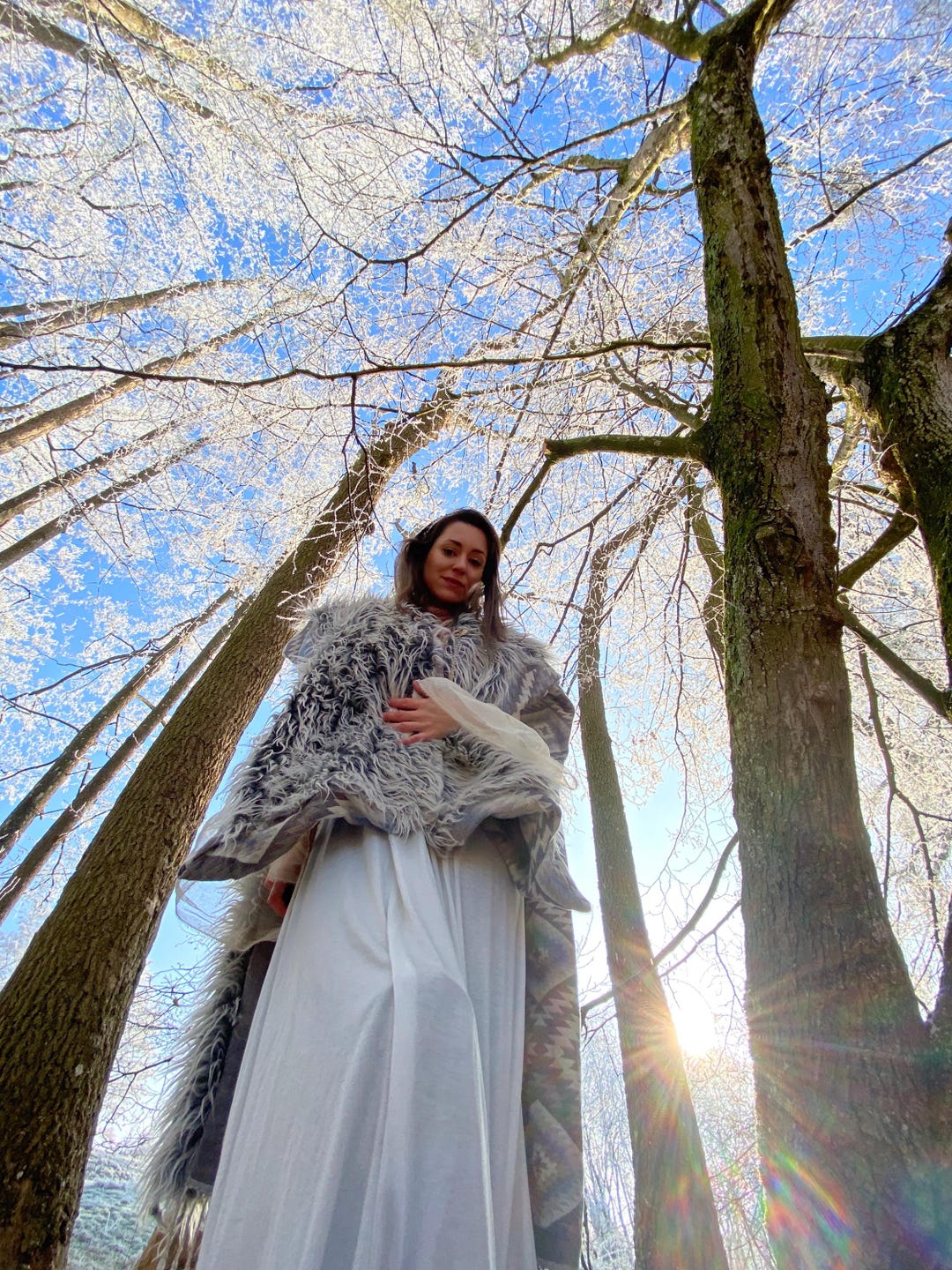 Wolf Cape Viking Vegan Fur Cloak Fall Autumn Winter Fur Coat Woodland ...