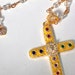 Yellow Enamel and Multi-colored Crystal Cross - Crystal Rosary Chain - Etsy