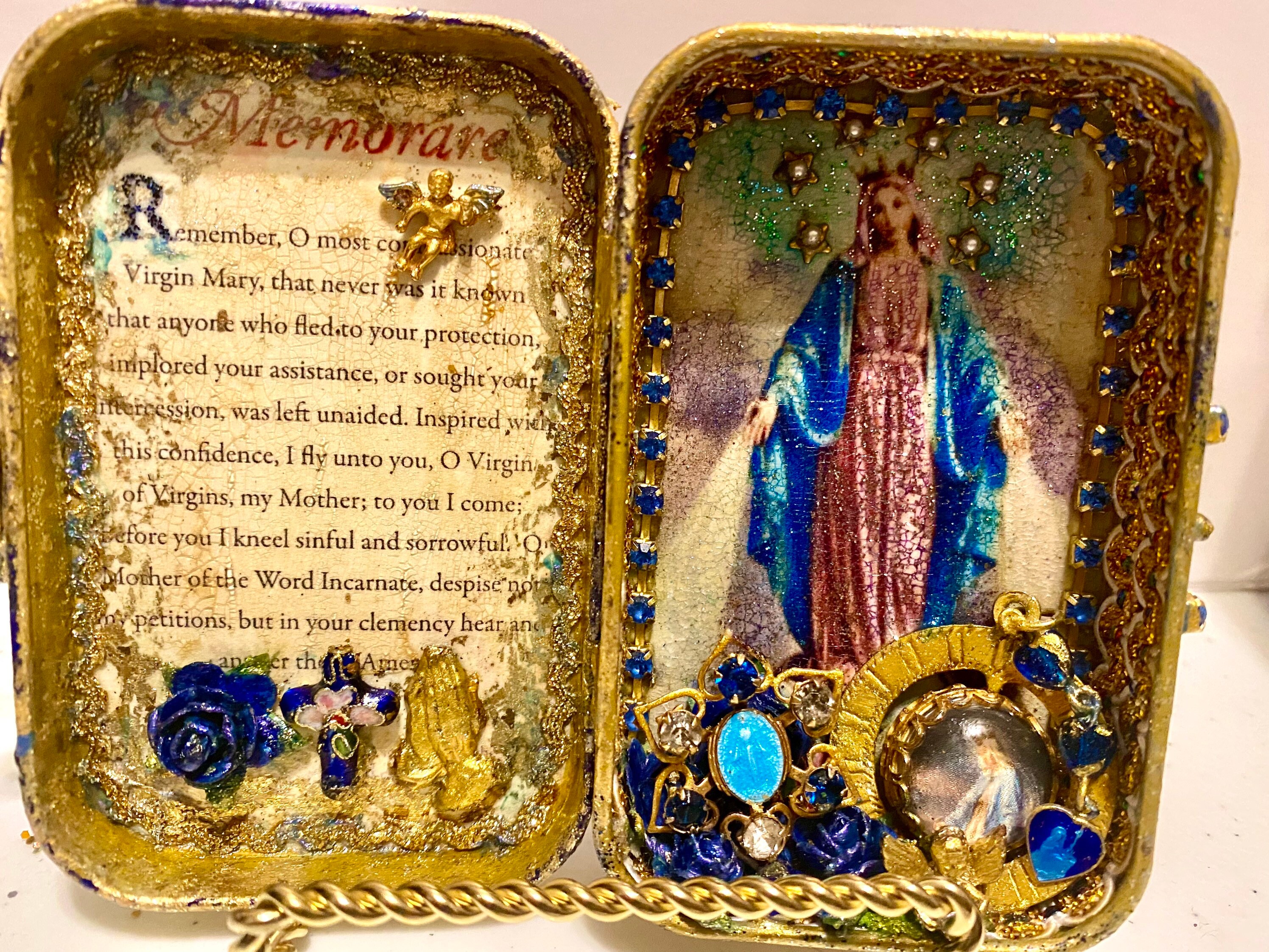 SOLD Requests Custom Order Blessed Mother Virgin Mary Assemblage Shrine ...