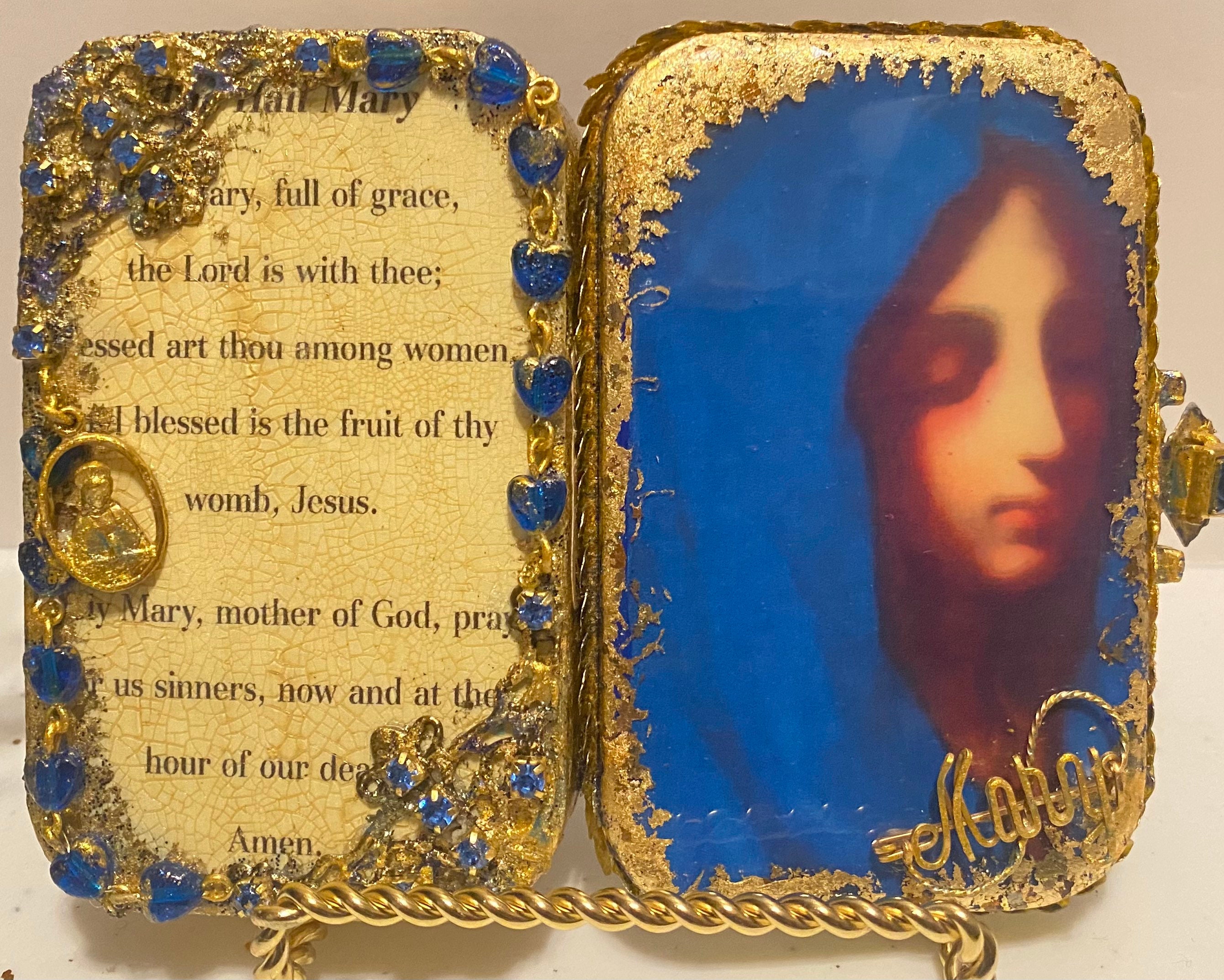 SOLD Requests Custom Order Blessed Mother Virgin Mary Assemblage Shrine ...