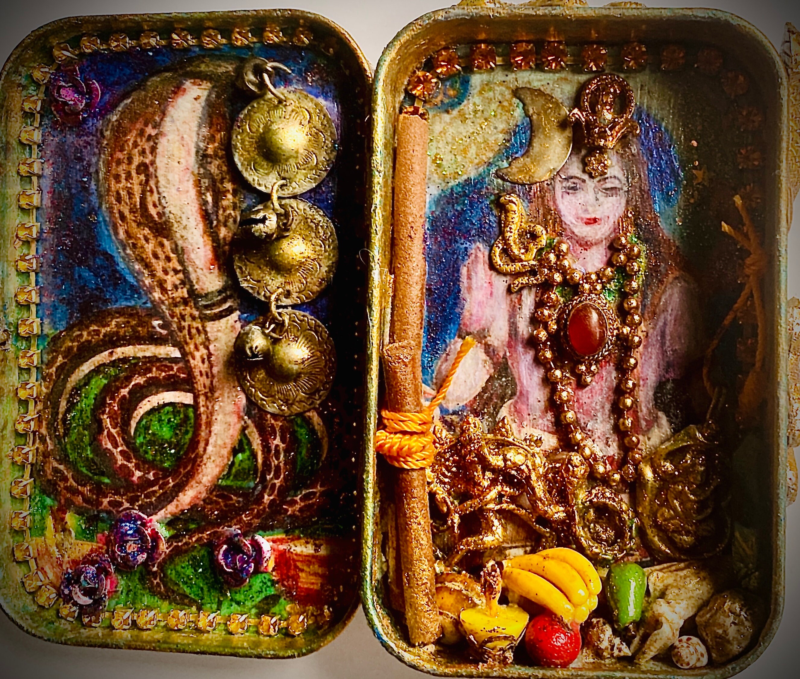 SOLD - Request Custom Order Lord Shiva Altered Altoid Tin Travel Shrine ...