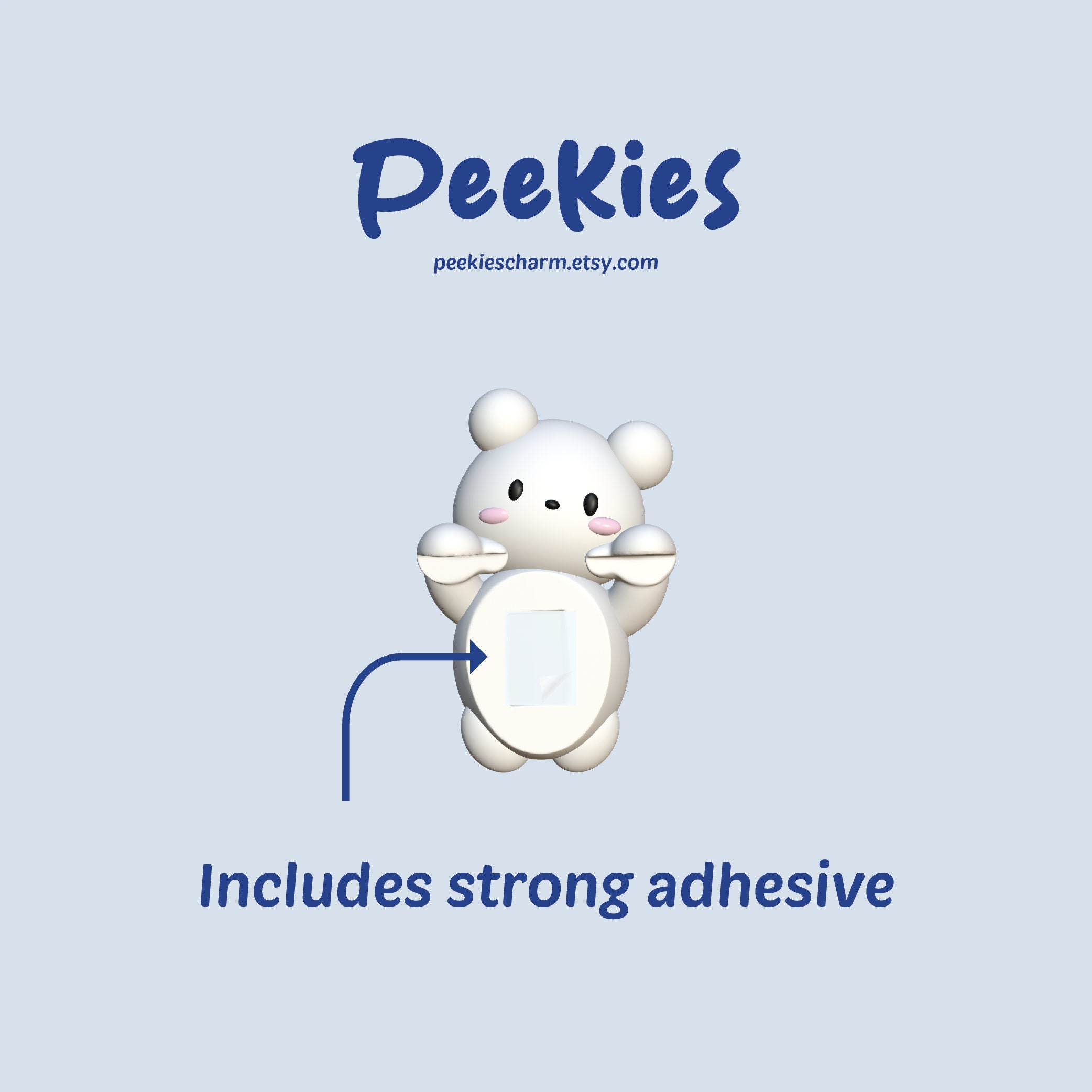 BABY PEEKIES Bear Peeking Sticker Phone Charm Cute Gift Tech ...