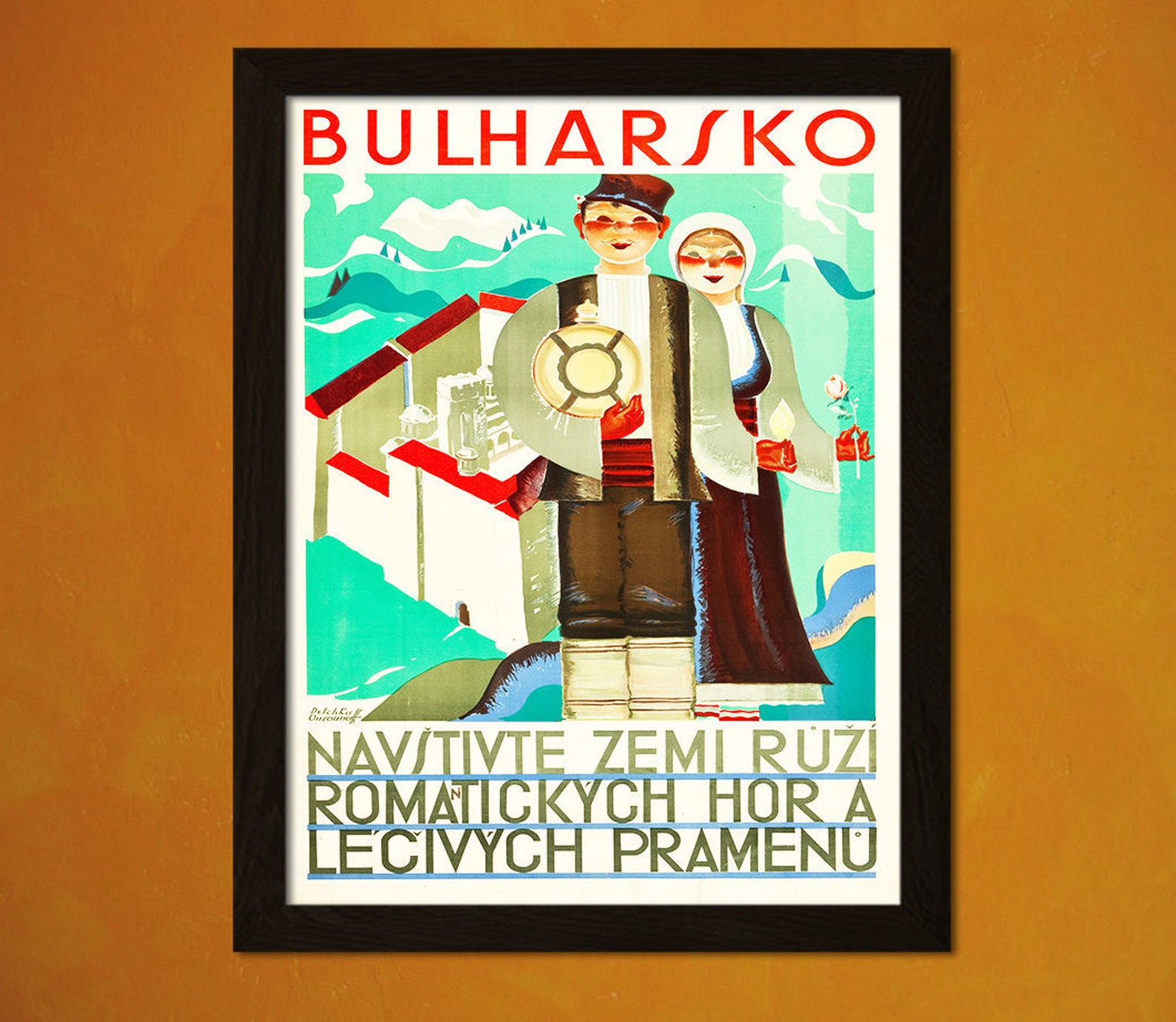 Bulgaria Travel Print 1935 Vintage Travel Poster Tourism | Etsy