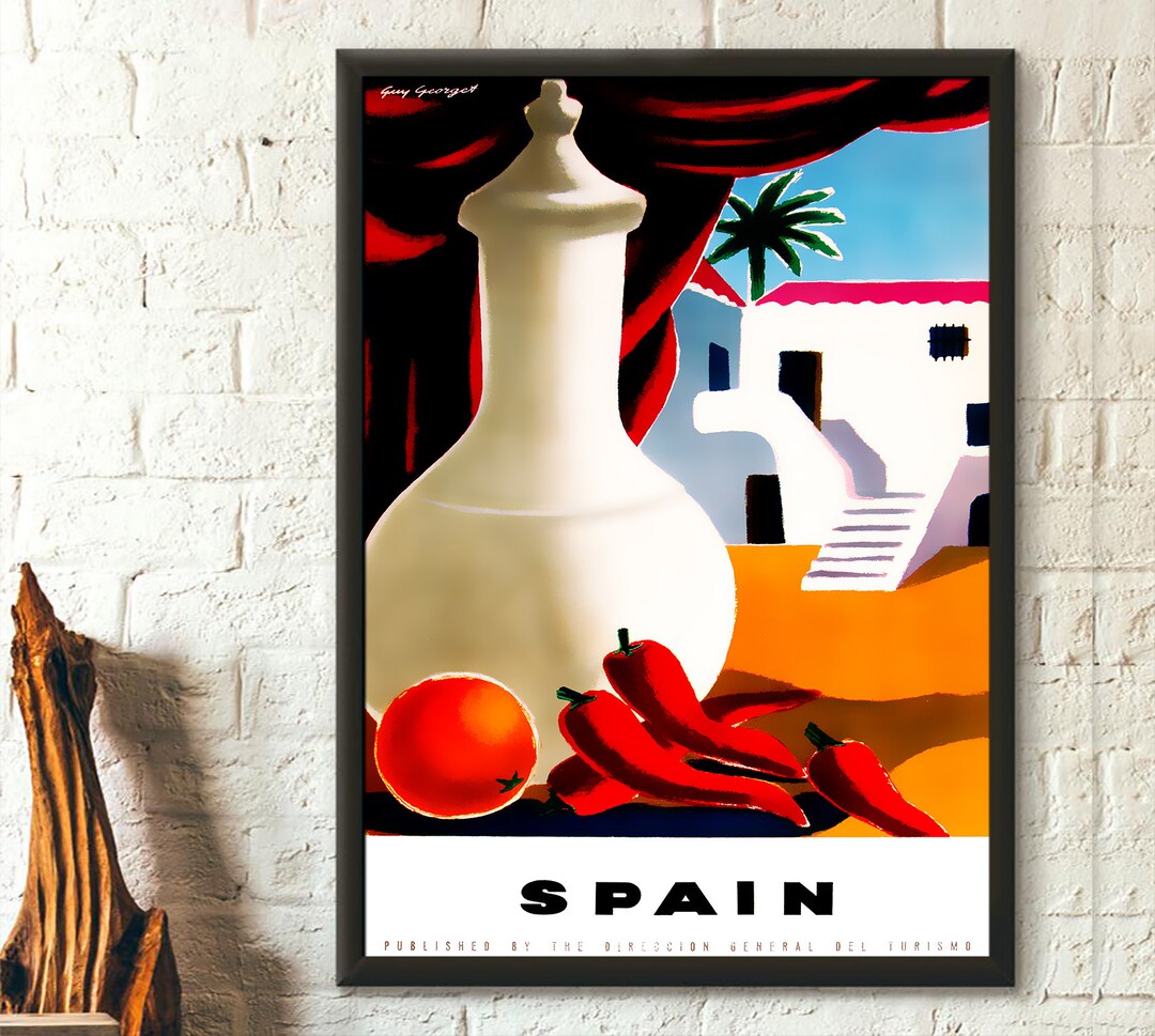 Premium Quality Poster: Vintage Spain Print 1950 Vintage Travel Poster ...