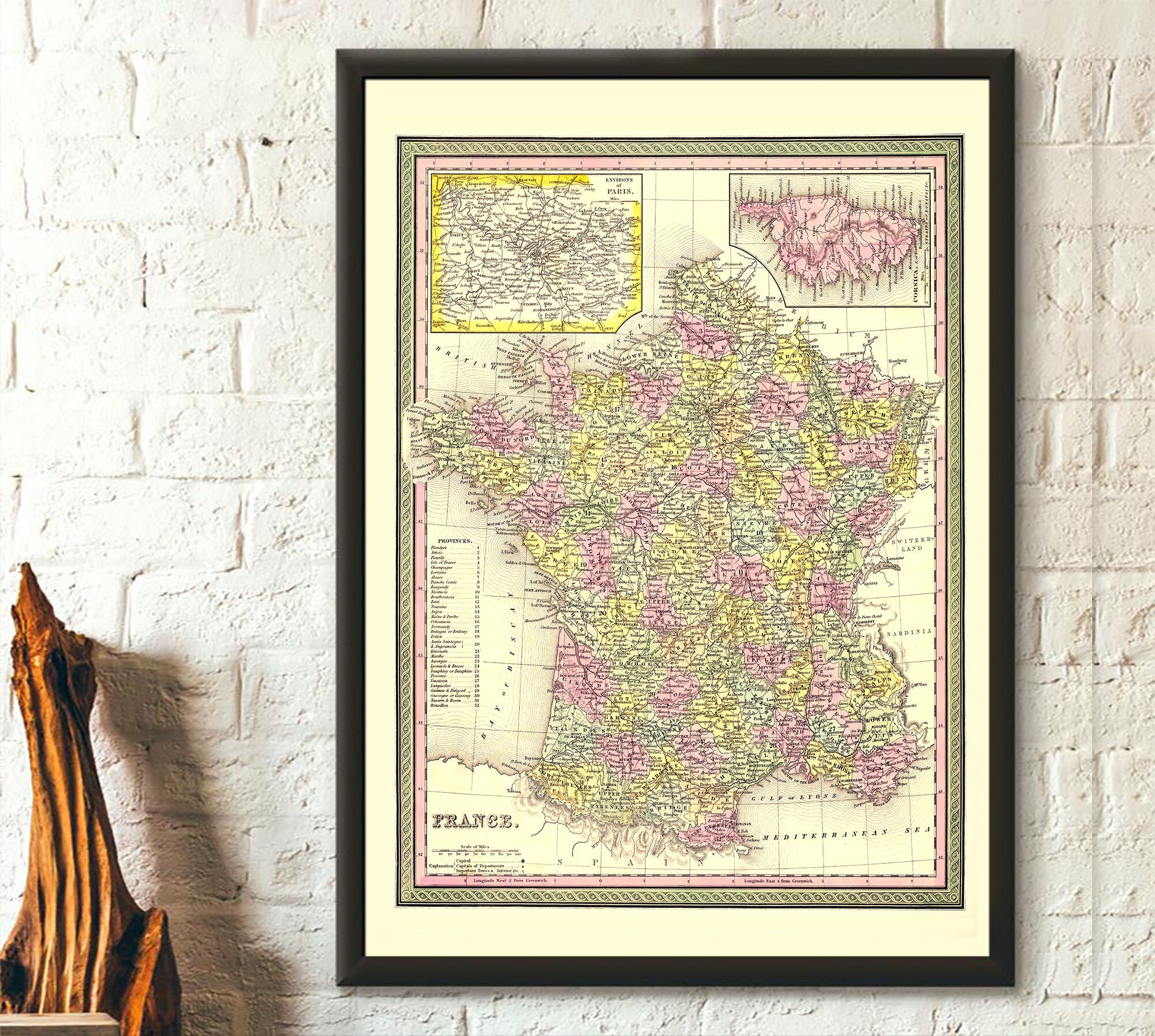Old France Map 1812 Antique France Map Wall Art French Map - Etsy UK