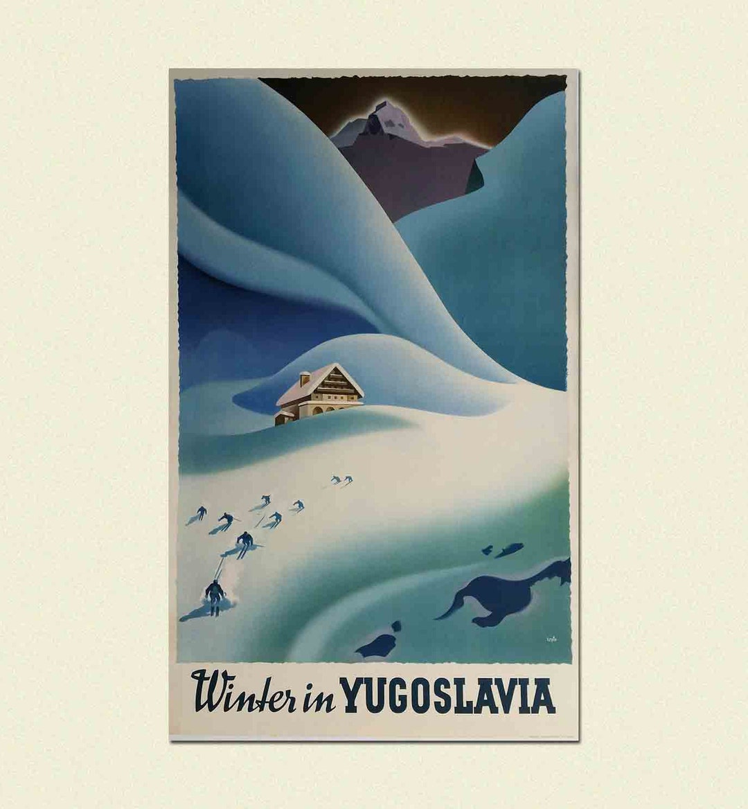Vintage Yugoslavia Travel Print Travel Poster Yugoslavia Poster Ski ...