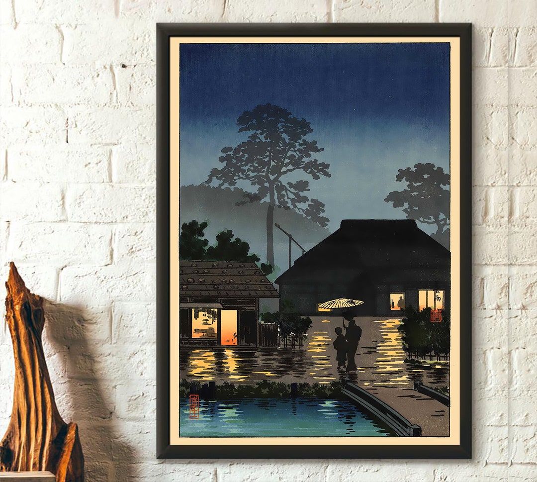 Long Spell of Rain Tsuchiya Koitsu Print Ukiyoe Poster Edo Period ...
