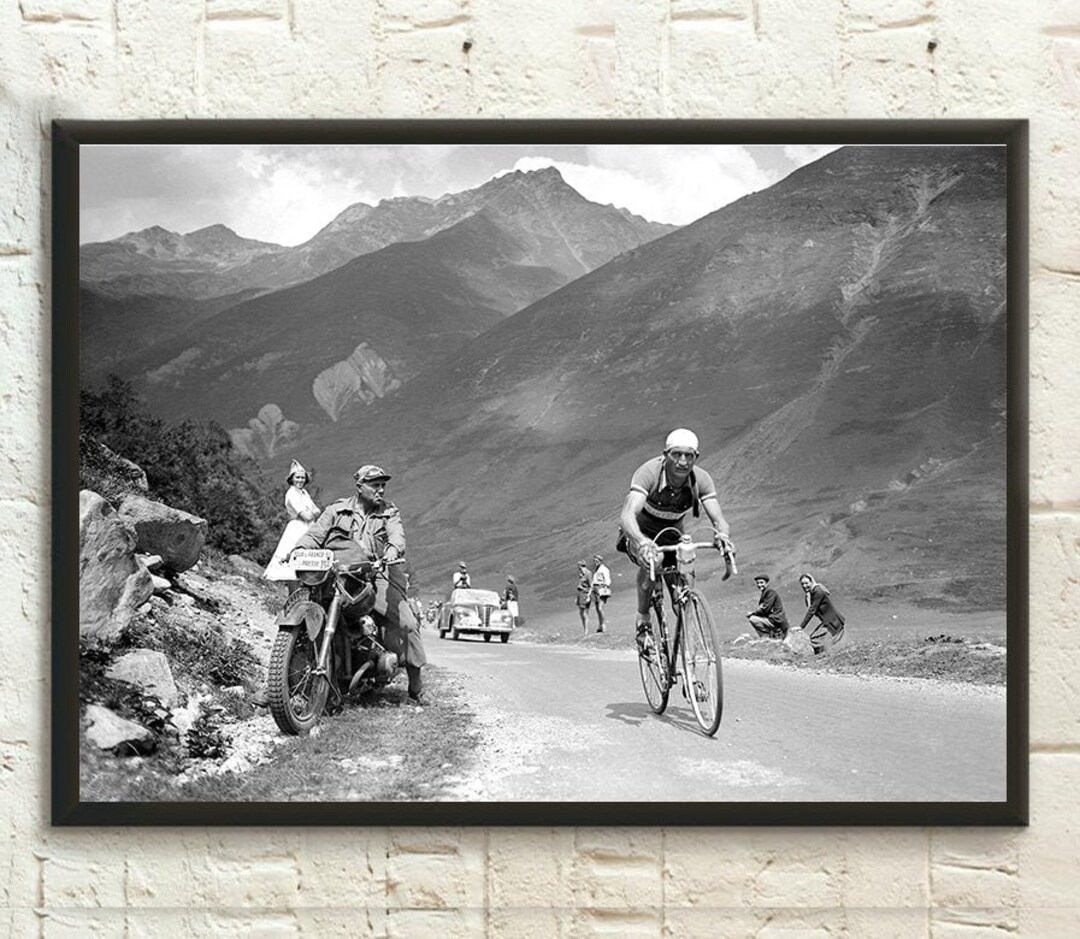 Wall Art Tour De France 1950 Photography Print Gino Bartali Poster Tour ...