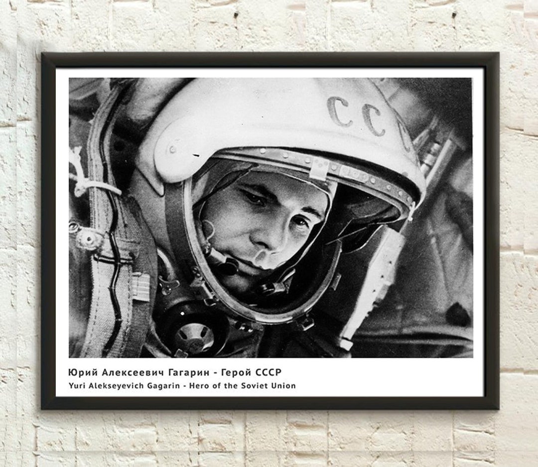 Premium Quality Poster: Yuri Gagarin Soviet Space Exploration Poster 1st Man on Earth Print ...