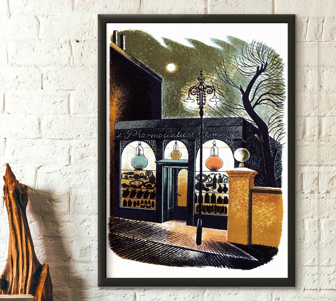 Eric Ravilious Art Print Pharmaceutical Chemist High Street 1938 Fine ...