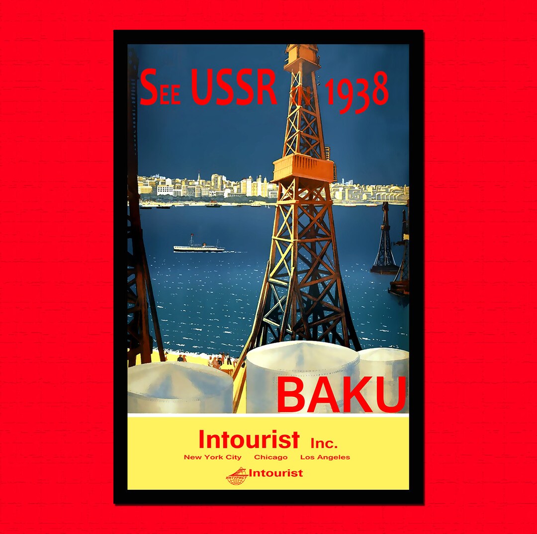 Premium Quality Poster: Baku Poster Azerbaijan Travel Print for Soviet ...