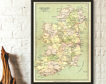 1885 Map of Ireland - Etsy