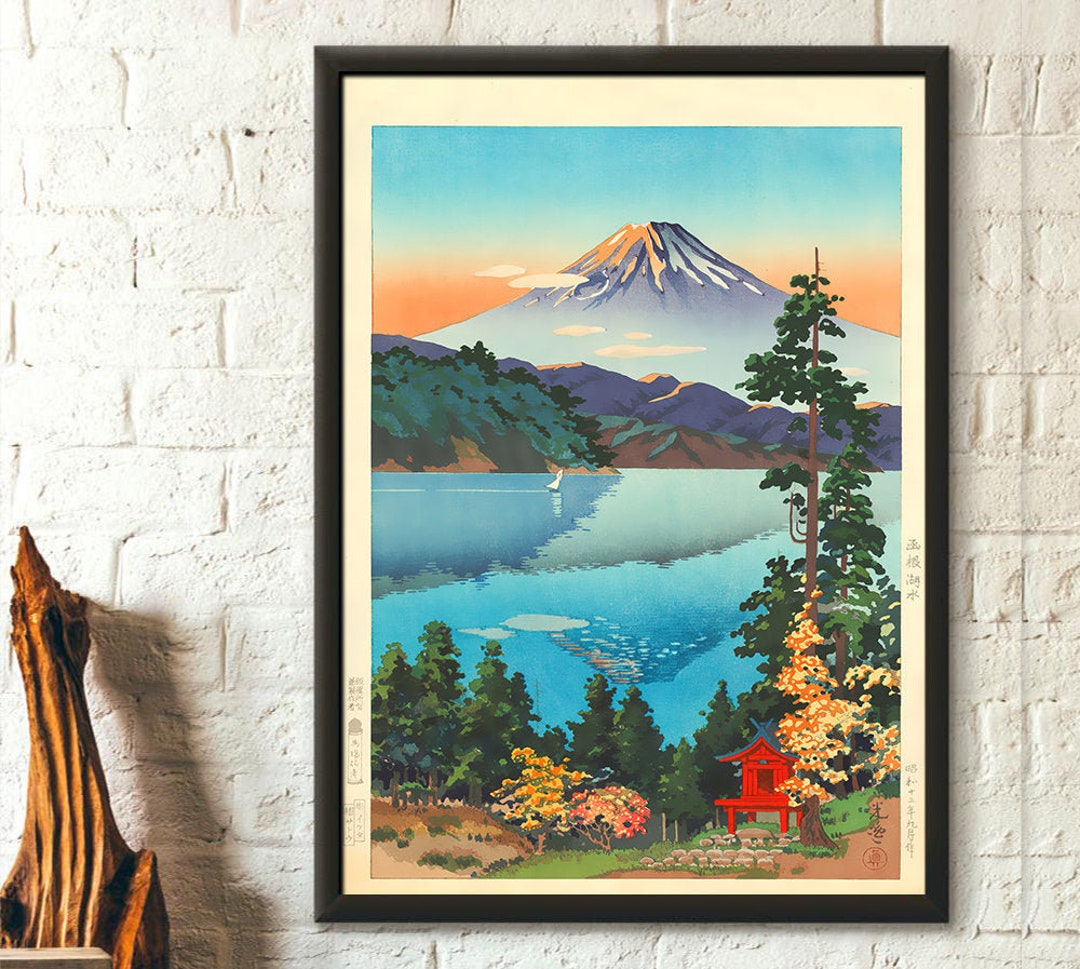 Premium Quality Poster: Wall Art Lake Ashi in the Hakone Hills in Early ...