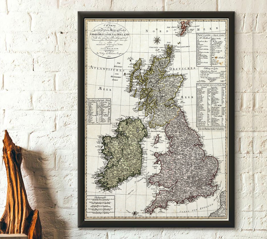 Map of Great Britain Old Map Great Britain Antique Map - Etsy Australia