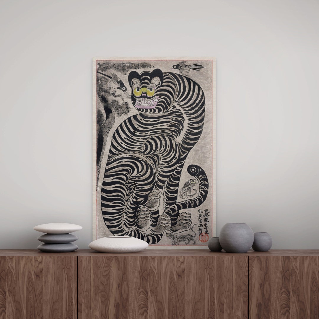 Vintage Japanese Art Talismanic Tiger Print Ukiyo-e Art Japanese Art ...