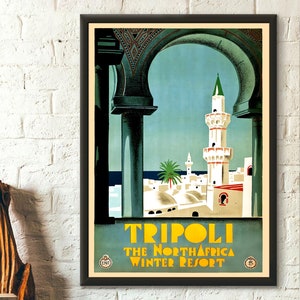 Tripoli Libya Travel Print Vintage Travel Poster North - Etsy