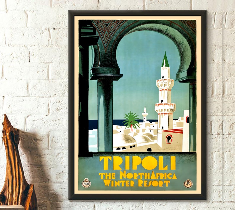 Tripoli Libya Travel Print Vintage Travel Poster North - Etsy