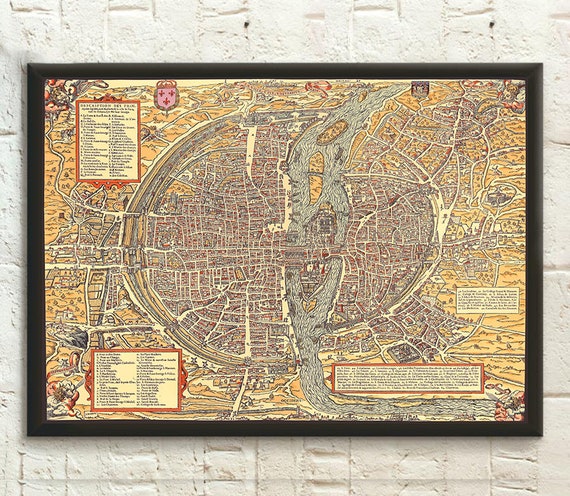 Map of Paris 1575 Old Map Reproduction Map of France Paris - Etsy Finland