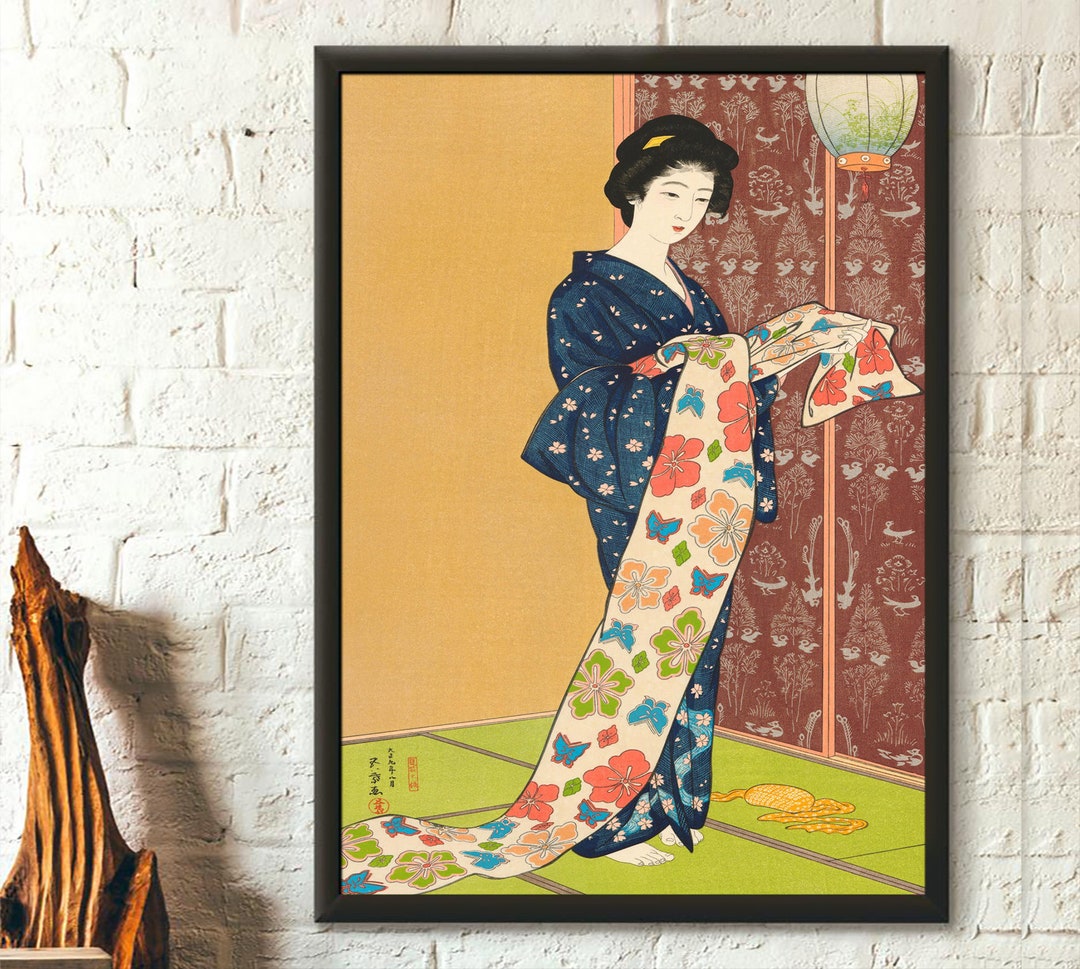 Premium Quality Poster: Girl in Summer Costume Hashiguchi Goyo Print ...