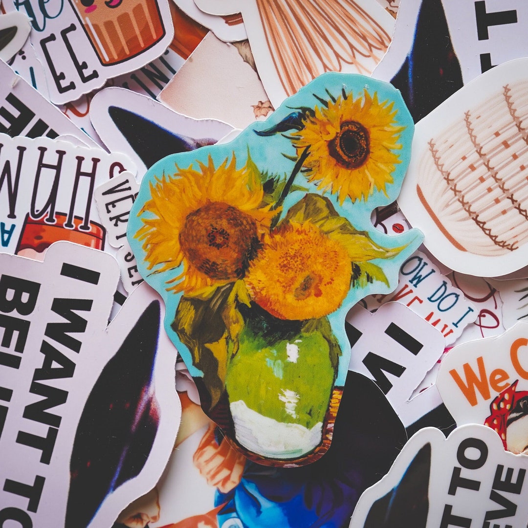 Vincent Van Goghs sunflowers Sticker Laptop Notebook Decor, Feminist ...