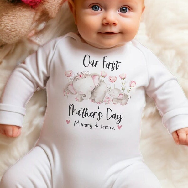 Our First Mothers Day Baby Sleepsuit - Etsy