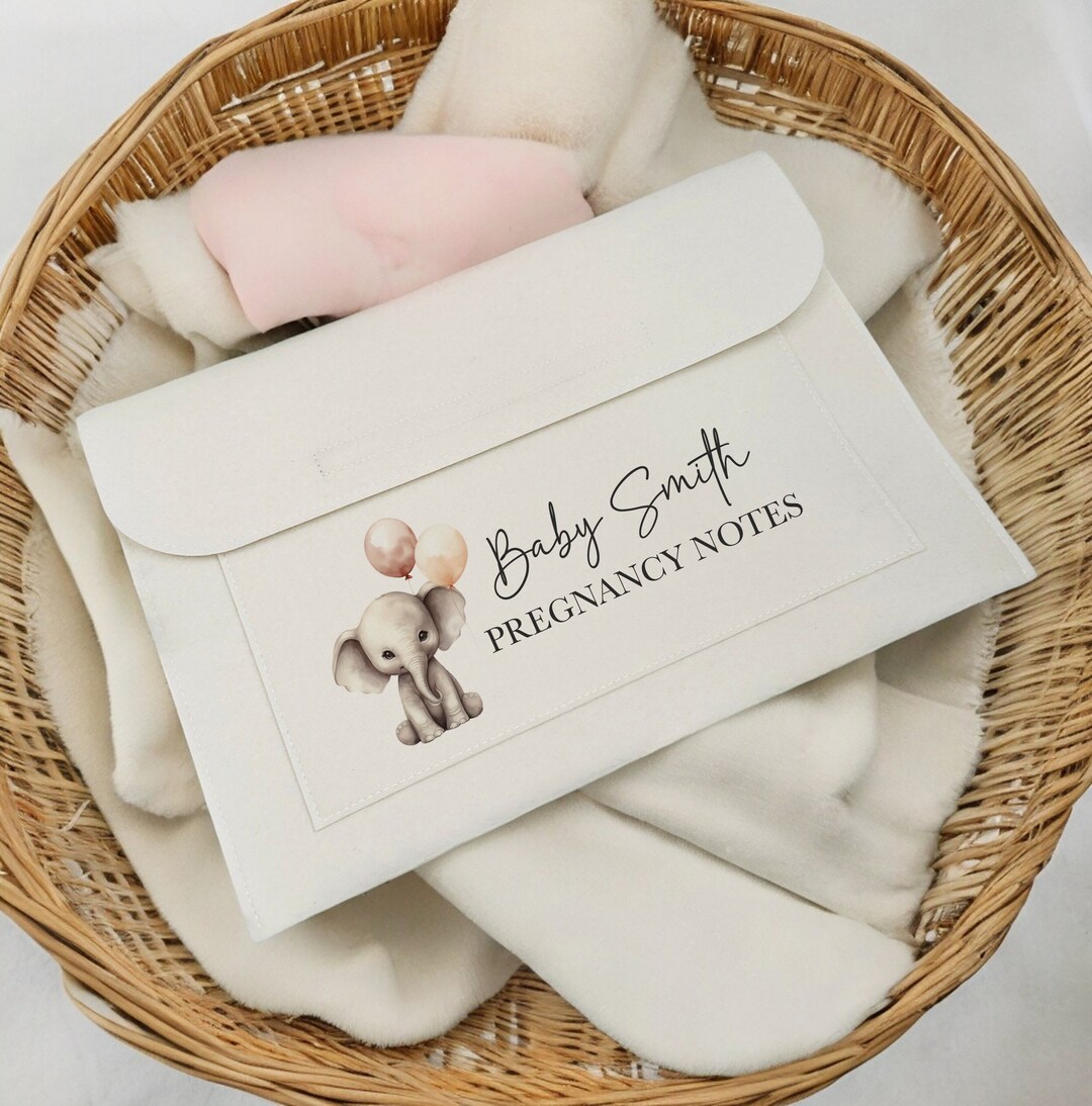 Personalised Elephant Pregnancy/maternity Notes Folder | Document ...