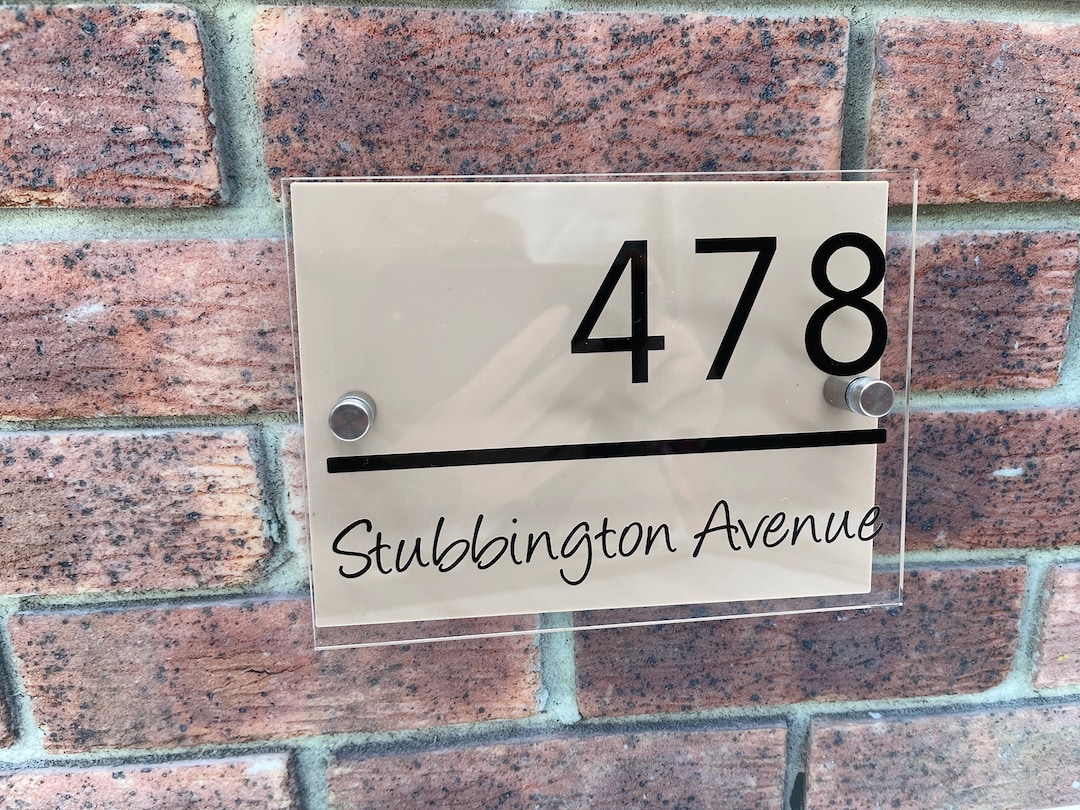 Personalised Bespoke Acrylic House Number Plaque - House Sign - Acrylic ...