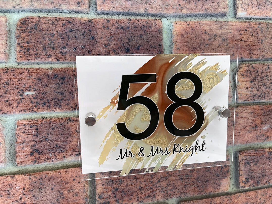 Personalised Bespoke Acrylic House Number Plaque - House Sign - Acrylic ...