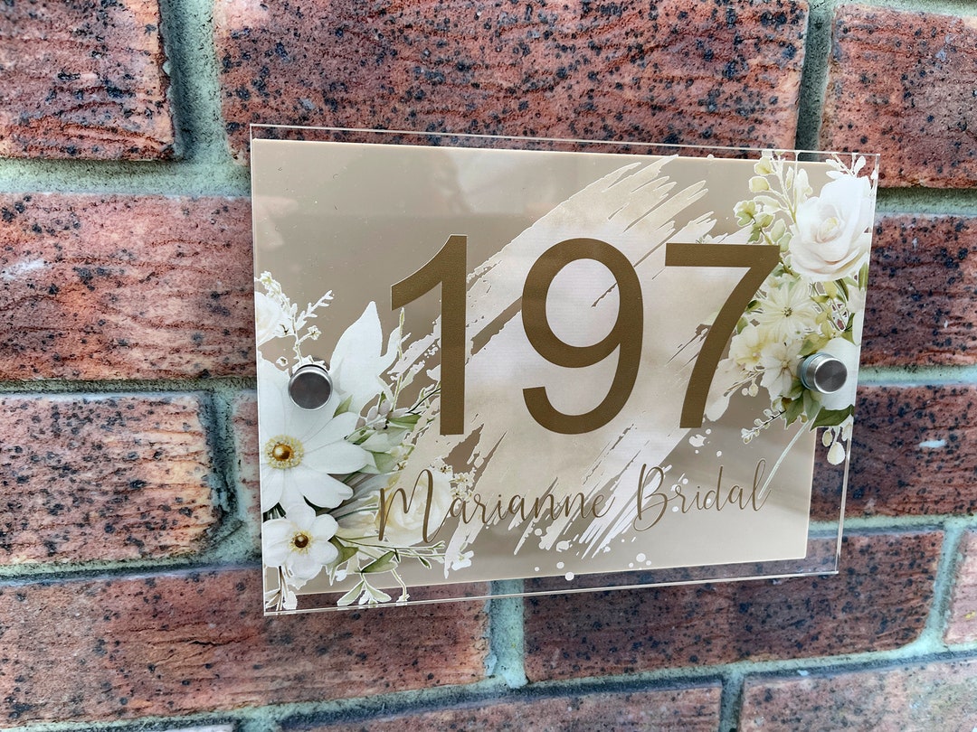 Personalised Bespoke Acrylic House Number Plaque - House Sign - Acrylic ...