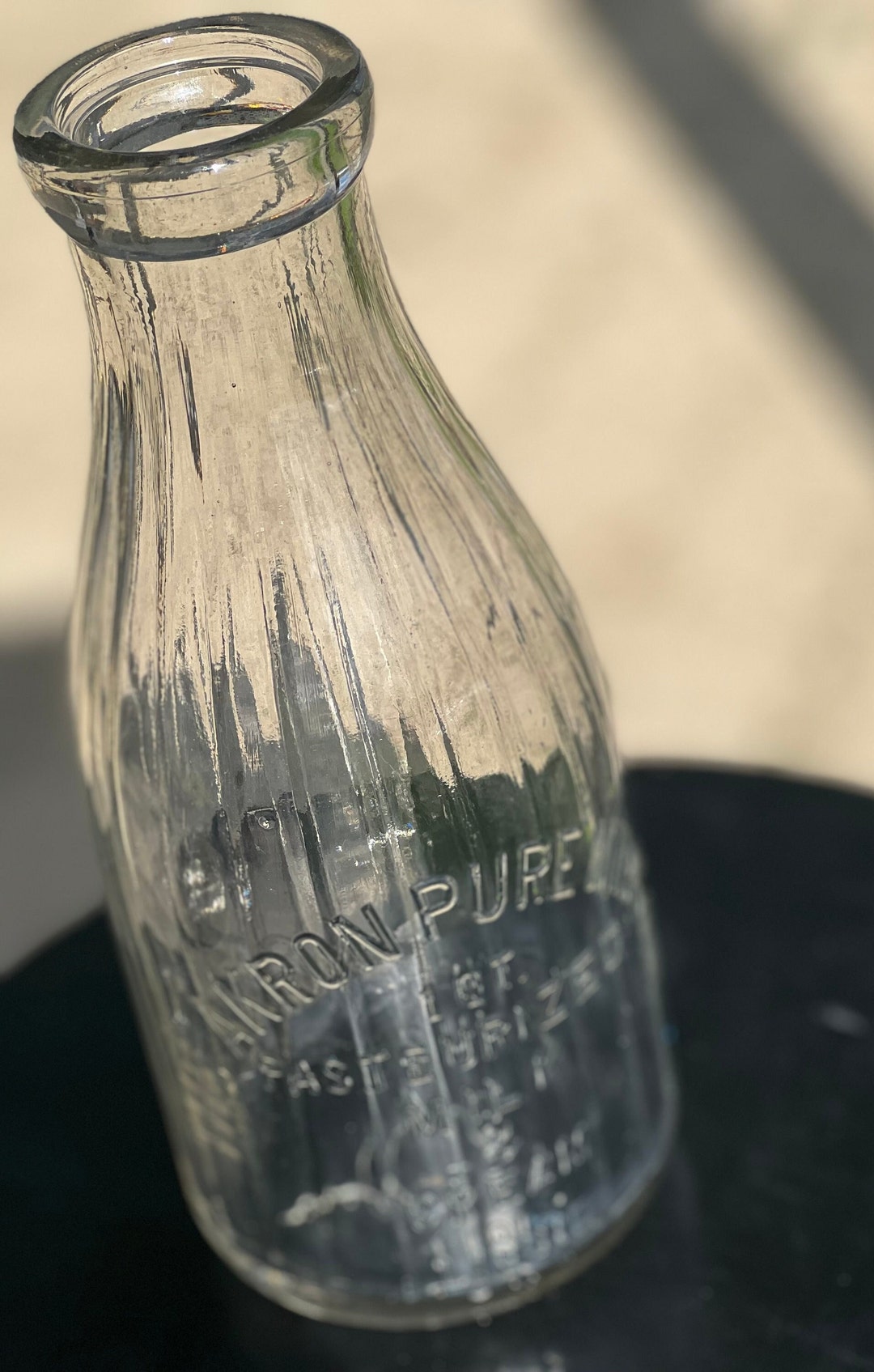 The Akron Pure Milk Co. Vintage Milk Bottle - Etsy