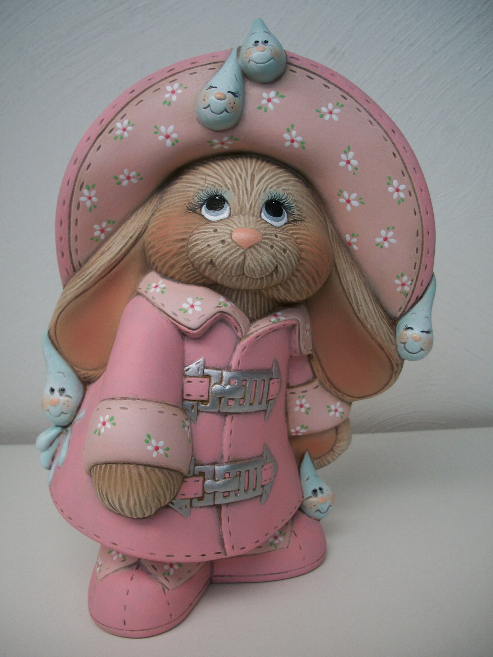 Ceramic Easter Bunny Raindrop Puddle Bunny Easter Decoration - Etsy