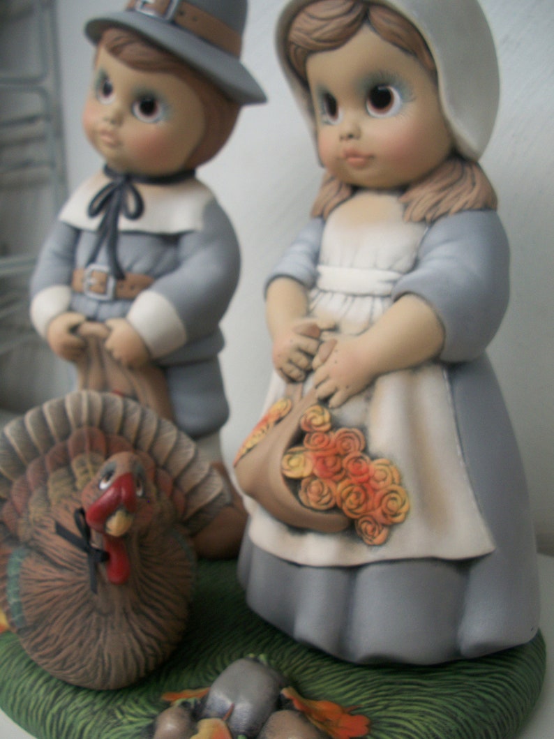 Ceramic Thanksgiving Pilgrims,turkey Complete Set Thanksgiving ...