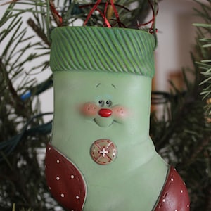 Ceramic Christmas Stocking Ornament Decoration - Etsy