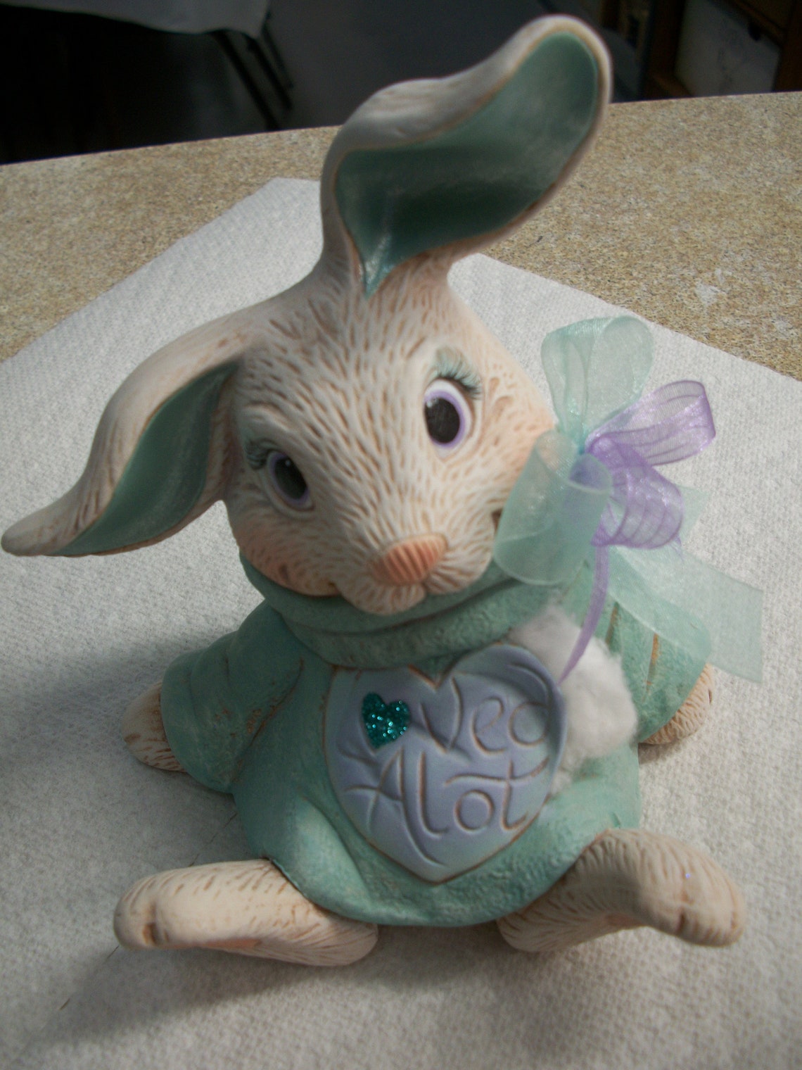 Ceramic Easter Decoration Ceramic Easter Bunny Loved Alot - Etsy