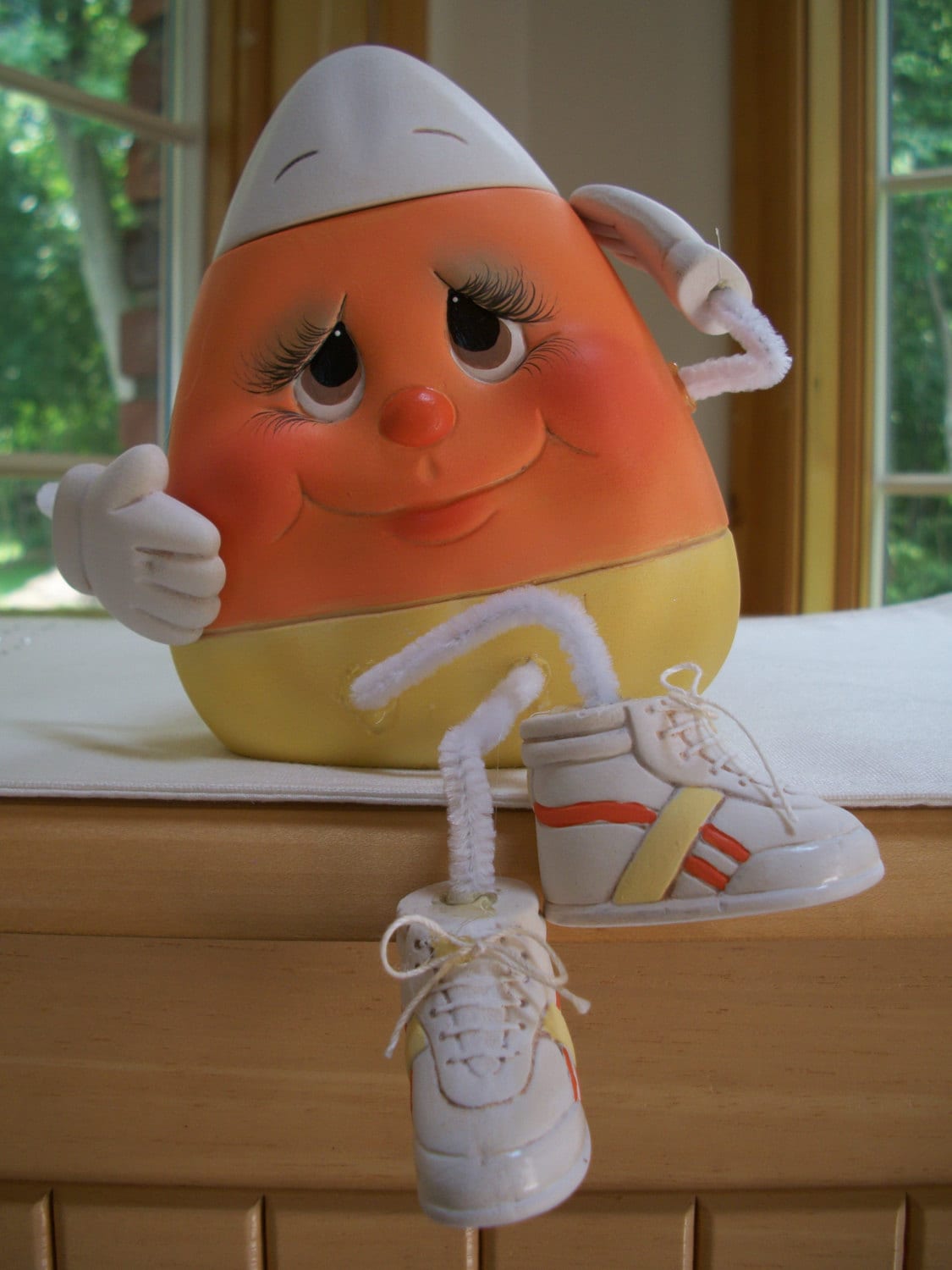 Halloween ceramic candy corn noggin Halloween decoration | Etsy