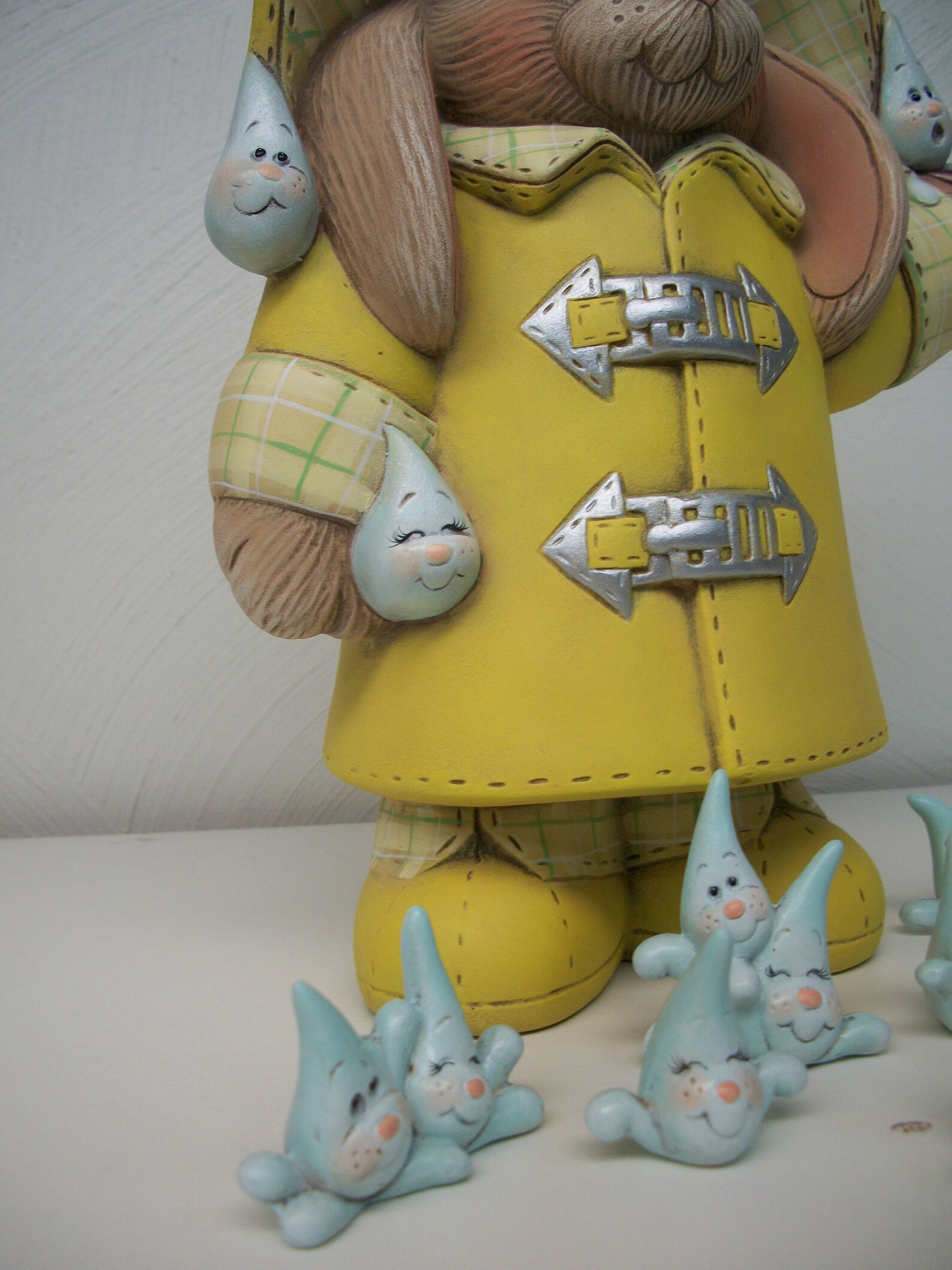 Ceramic Easter bunny raindrop puddle bunny Easter decoration | Etsy