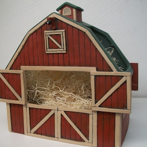 Ceramic Country Barn Novelty Container,basket - Etsy
